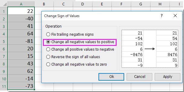 Remove leading minus sign from numbers in Excel -3 simple methods
